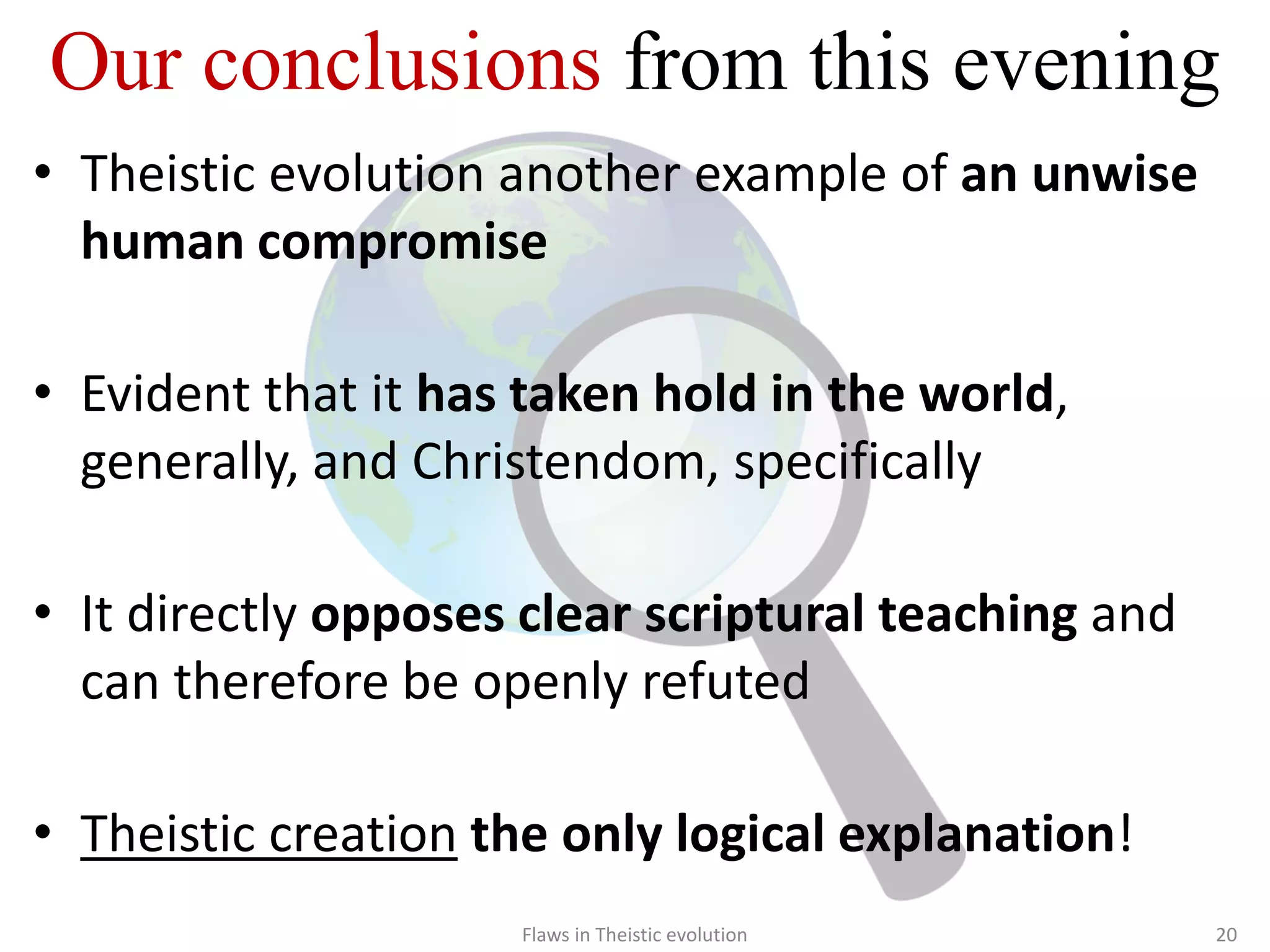 Exposing the flaws in Theistic Evolution | PPTX | Christianity ...