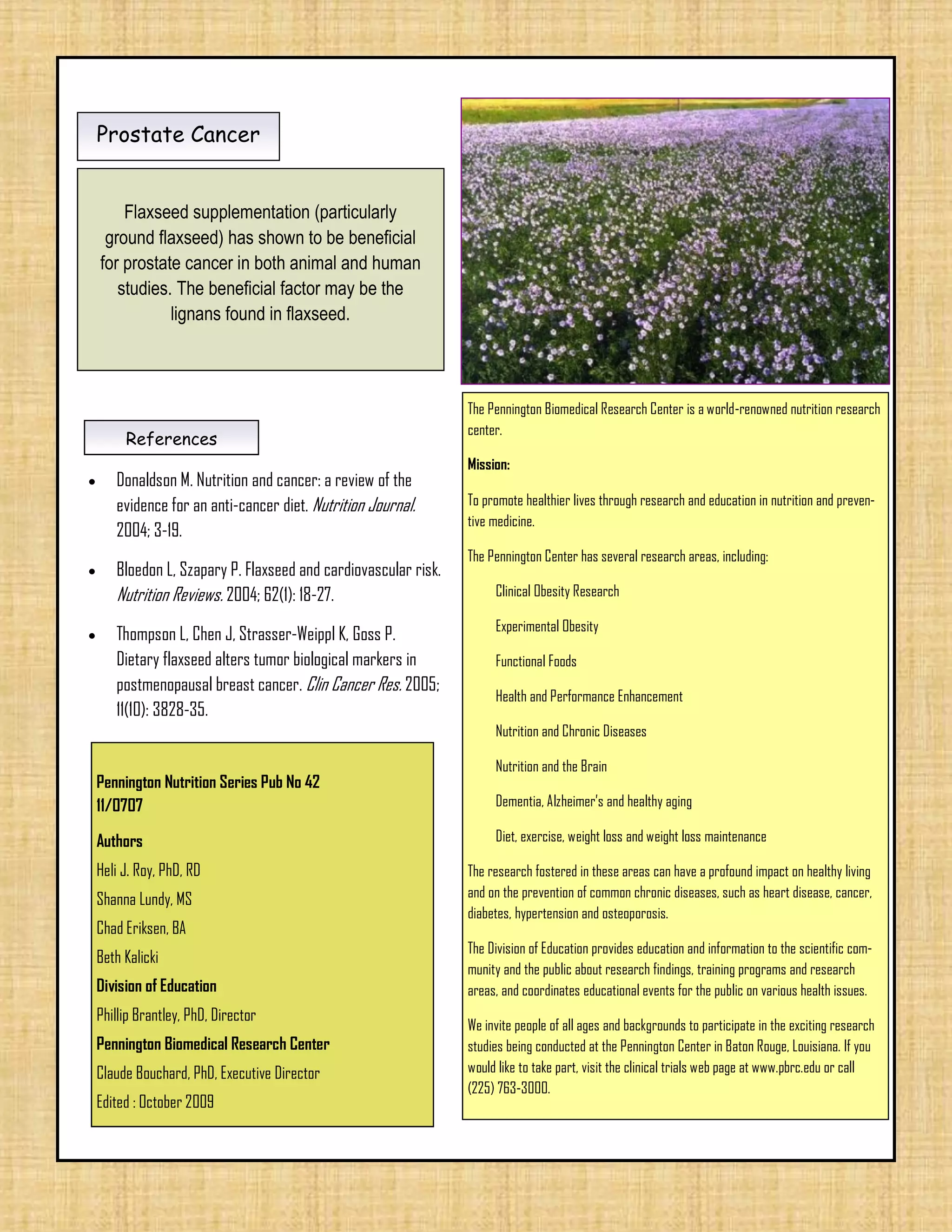 Health benefits of Flaxseed | PDF