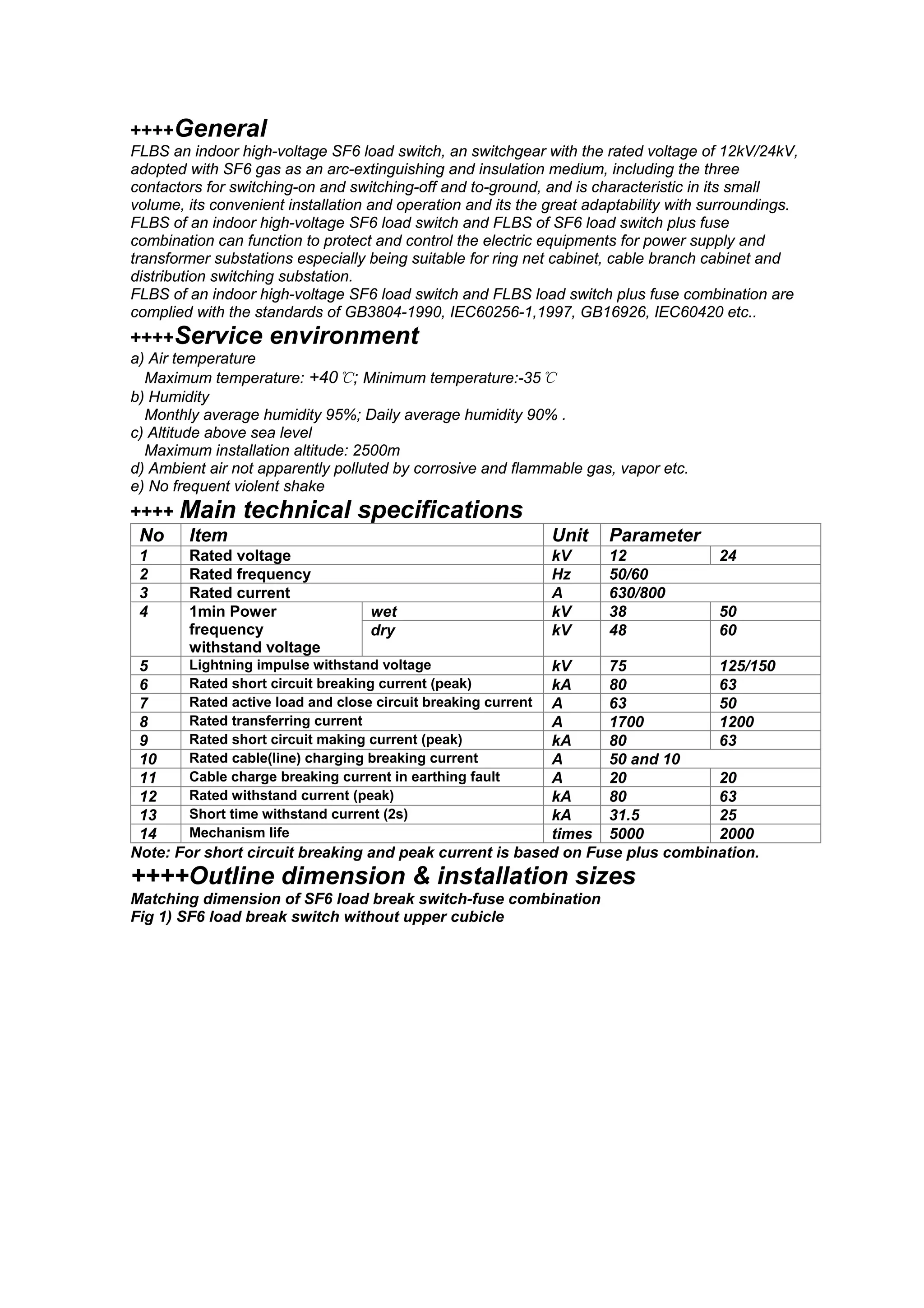 Flbs36 sf6 switch disconnector | PDF