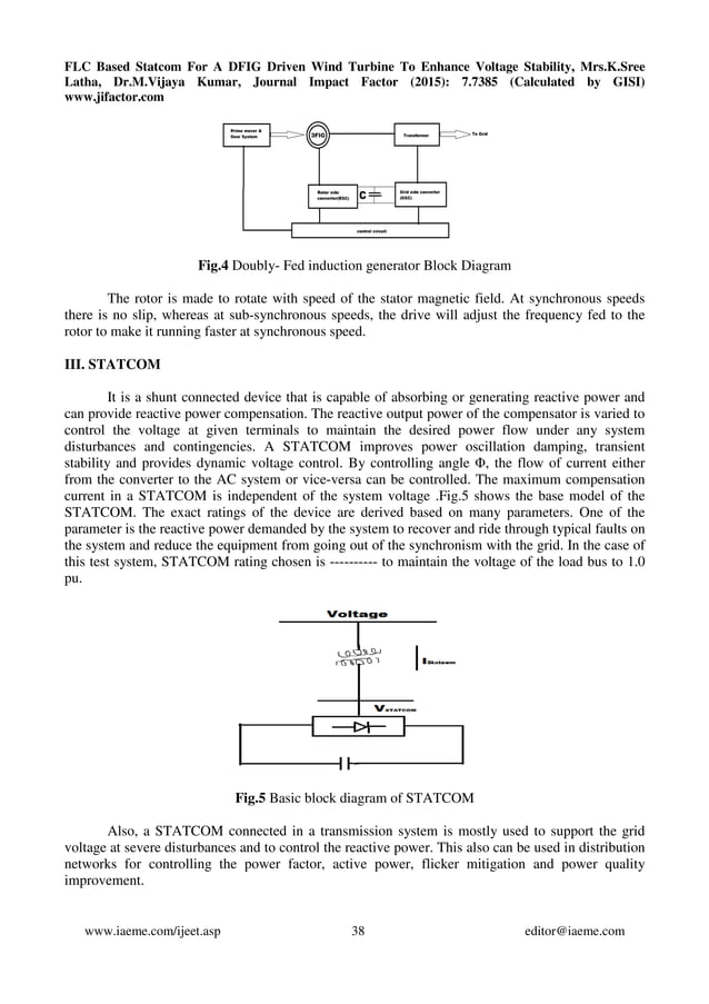 Flc Based Statcom For A Dfig Driven Wind Turbine To Enhance Voltage
