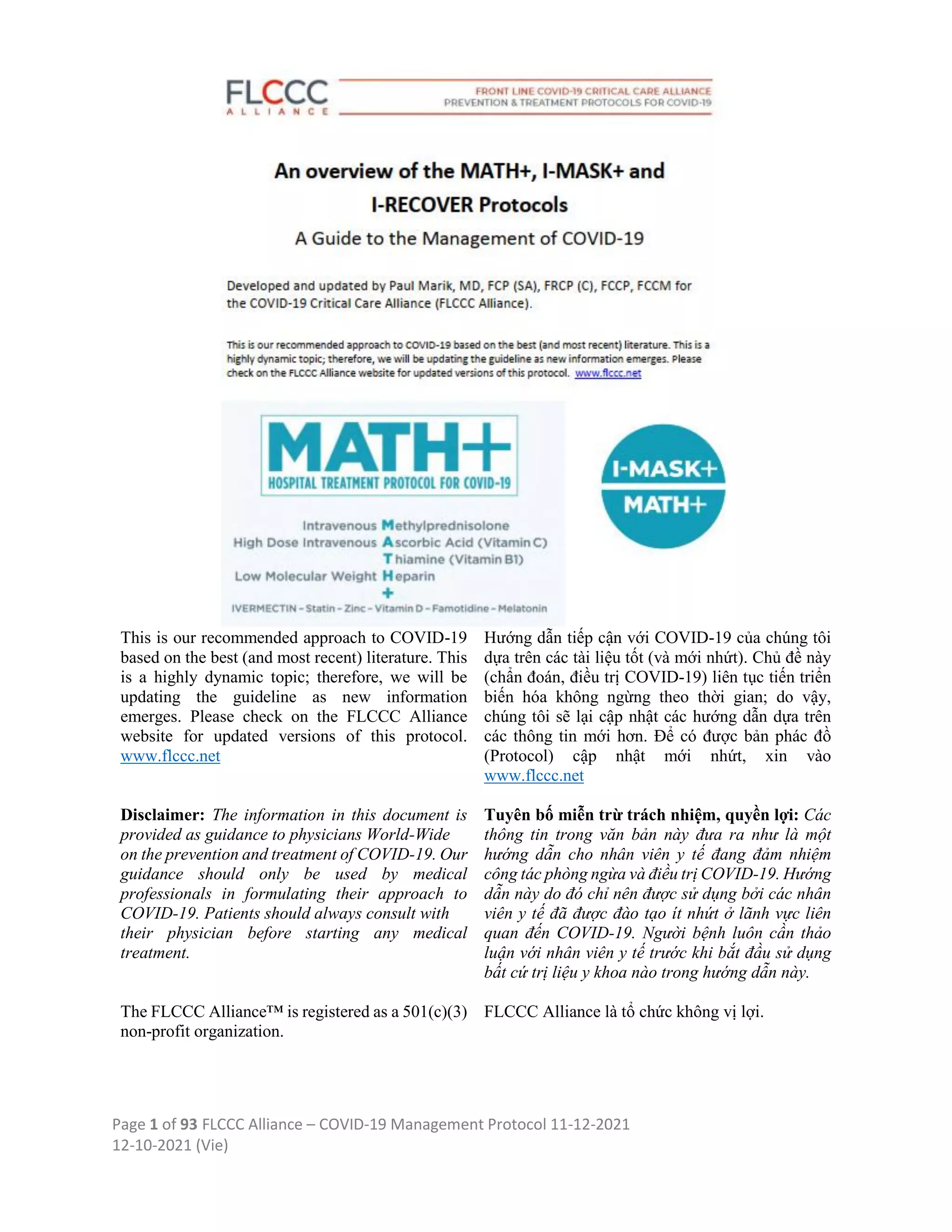 Flccc protocol covid19- eng-vie | PDF