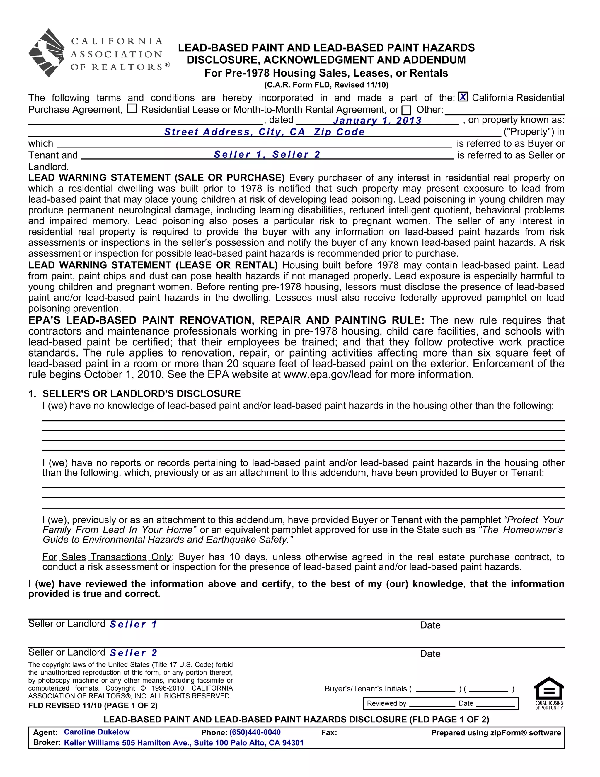 Fld lead-based paint and lead-based paint hazards - 1110 | PDF