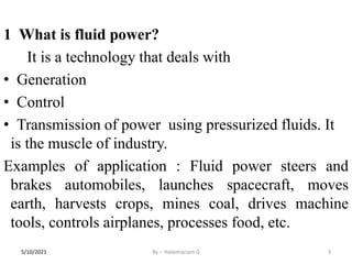 Introduction to fluid power Chp.1_lecture.pdf | Physics | Science