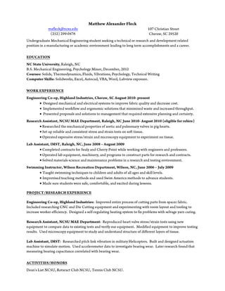 Resume- Matthew Fleck | PDF