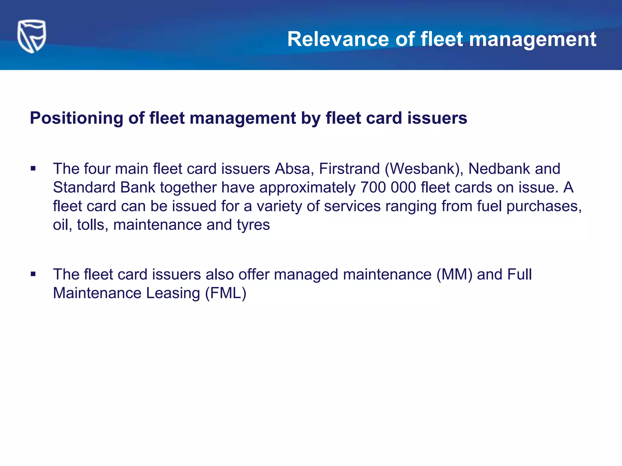 Fleet Management Standard Bank | PPTX