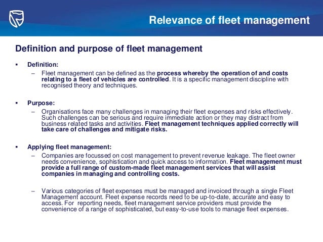 Fleet Management Standard Bank