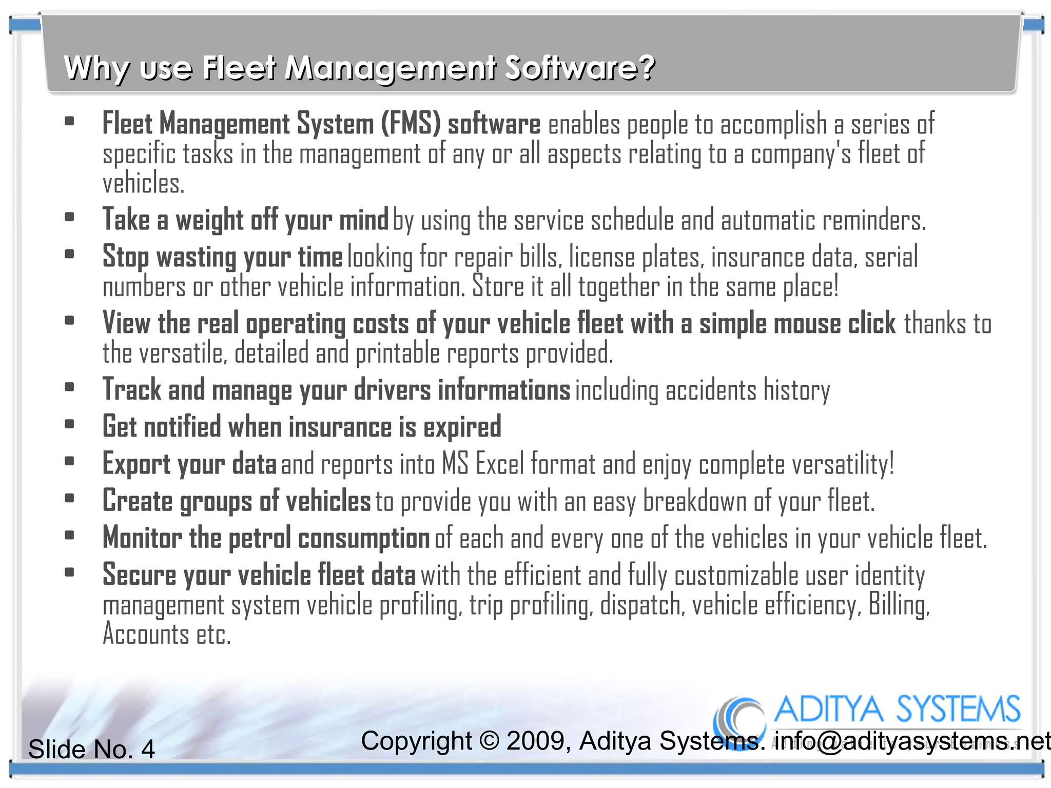 Fleet Management System | PPT