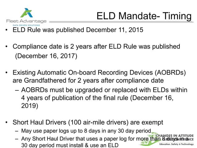 ELD Mandate Overview - Class 8 Trucks | PPT