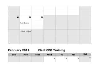 Fleet cpo training calendar 2012 | DOC