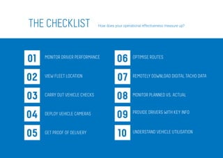 Fleet effeciency check list | PPT | Free Download
