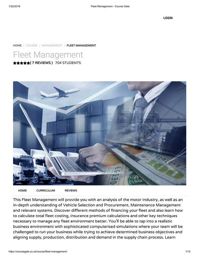 Fleet Management - Course Gate | PDF | Educational Assessment | Education