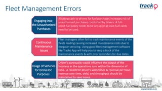 Fleet management errors | PPTX