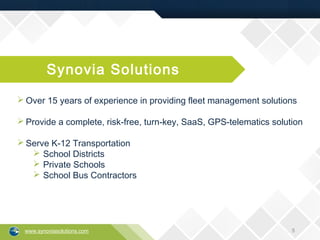 Fleet management - synovia solutions for k 12 and municipal fleets | PPT
