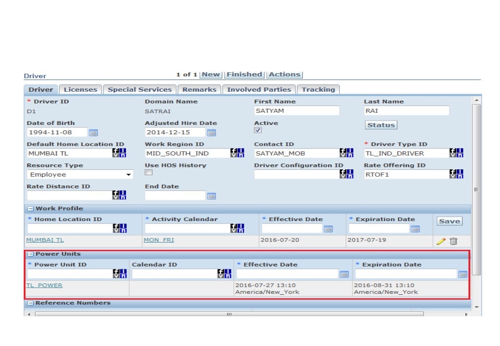 Fleet management in Oracle Transport Management(otm)