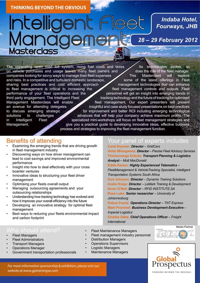 Intelligent Fleet Management 2012 | PDF