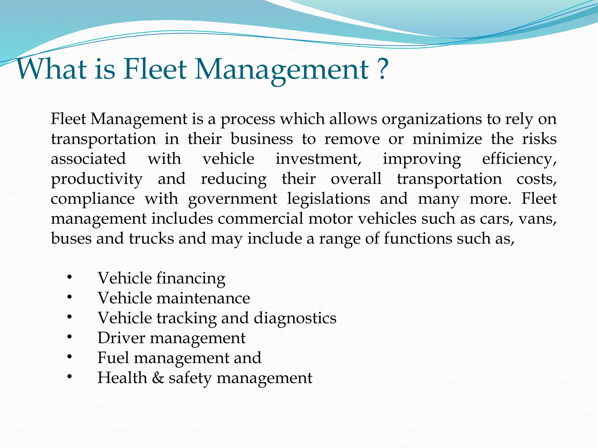 Introduction to Bus fleet management system implementation | PPTX