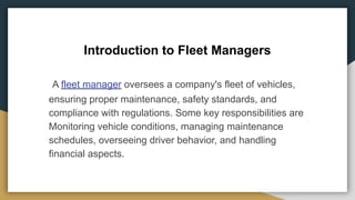 Understanding Fleet Managers and Their Role | PPT