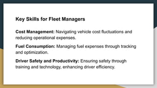 Understanding Fleet Managers and Their Role | PDF