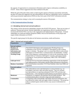 Flegt communications plan august 28 final | PDF