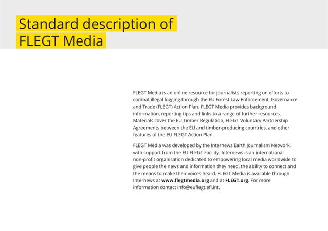 Flegt media launch kit | PPT