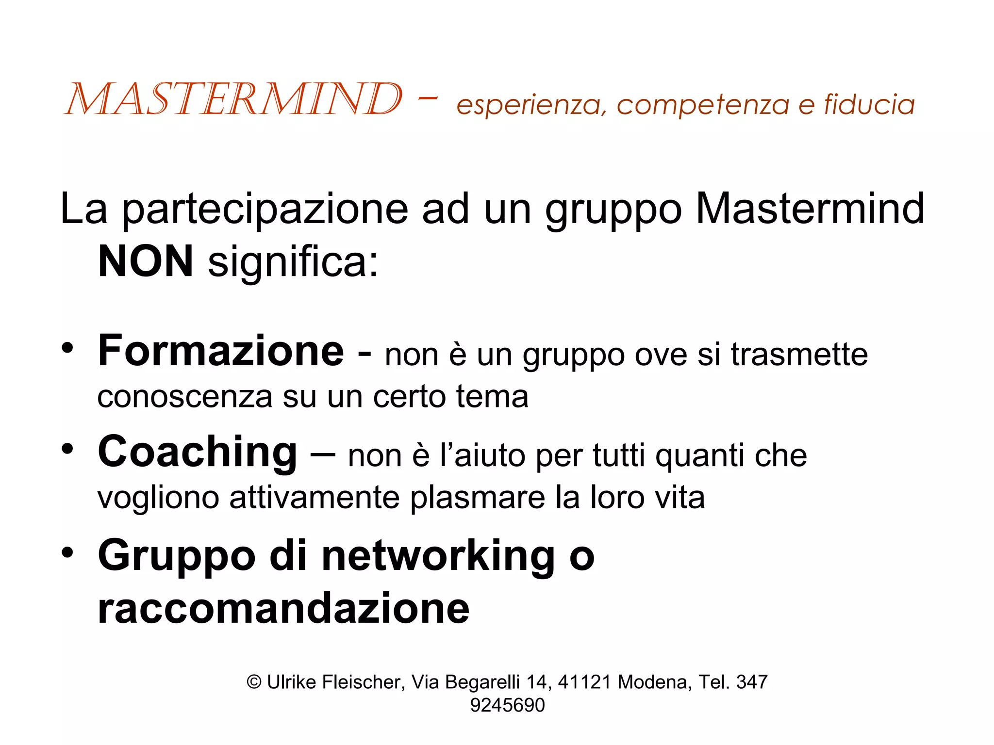 Ulrike Fleischer - Mastermind | PPT