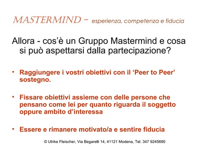 Ulrike Fleischer - Mastermind | PPT