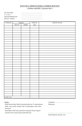 Form lembur | PDF