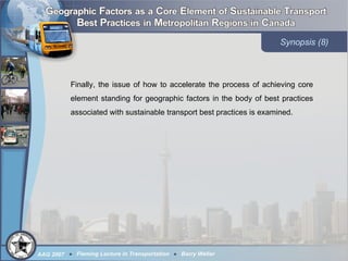 Sustainable Transport Best Practices and | PPT
