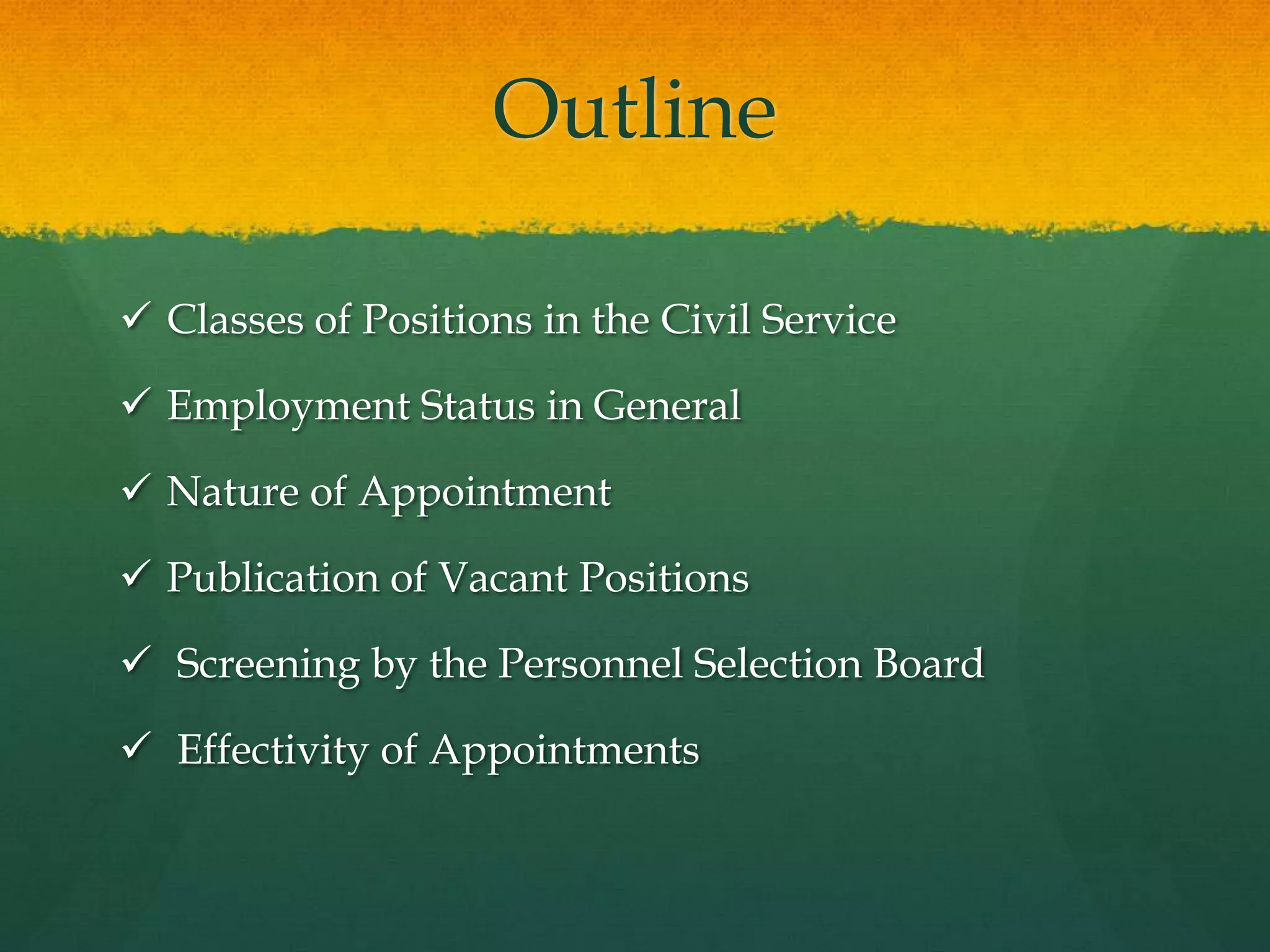 Appointments in the Civil Service | PPTX