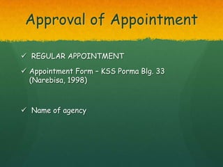 Appointments in the Civil Service | PPTX