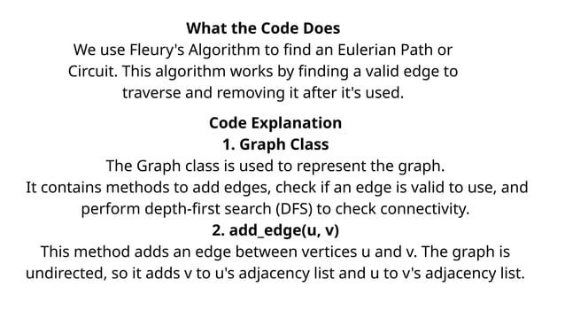 FLEURY’S algorithm graph theory presentation.pptx