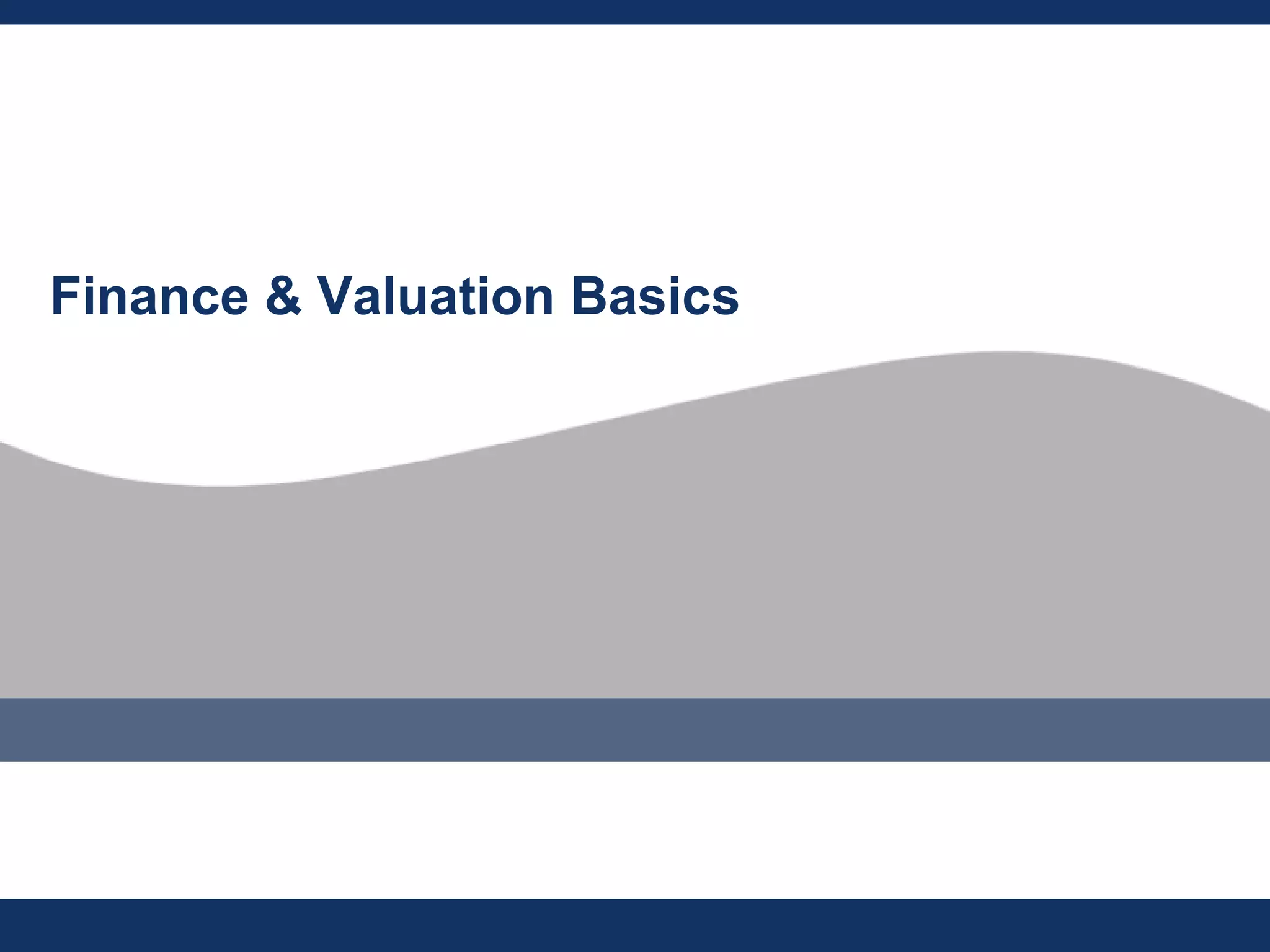 Finance and Valuation Basics | PDF