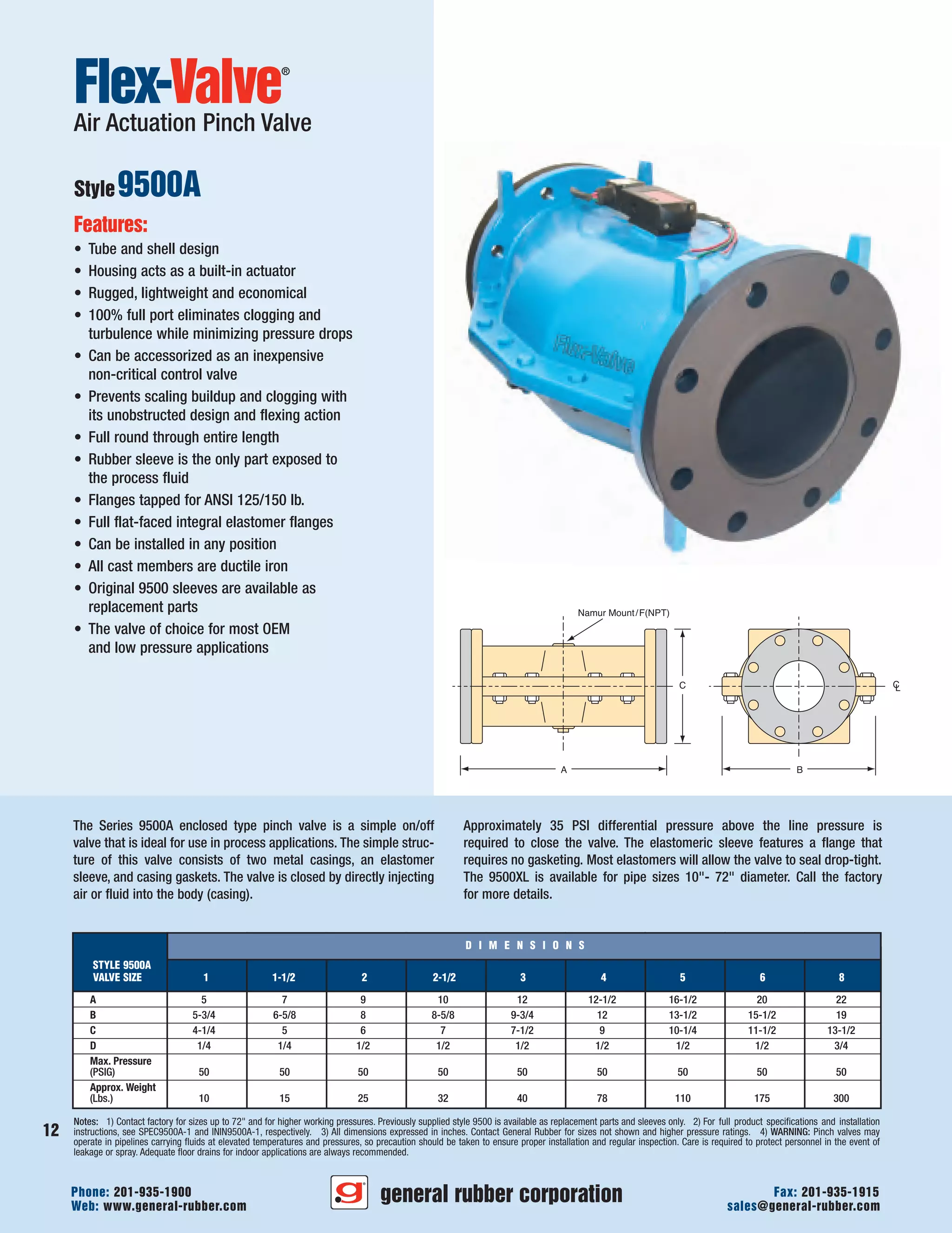 Flex Valve - Pinch Valves Manufactured by General Rubber Corporation | PDF