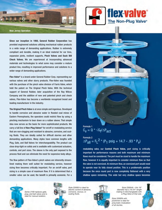 Flex Valve - Pinch Valves Manufactured by General Rubber Corporation | PDF