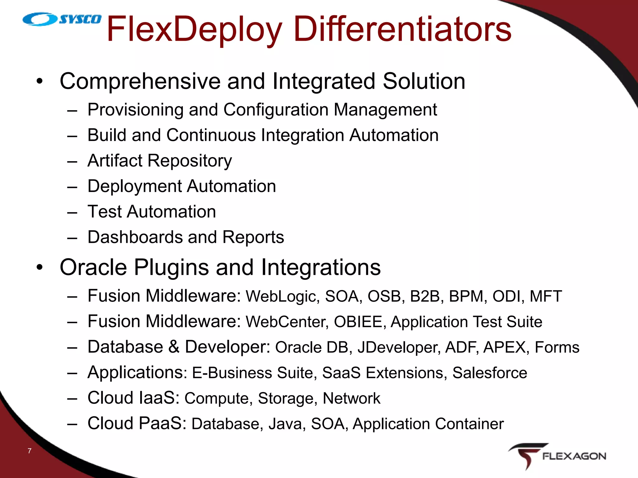 FlexDeploy Product Technical Overview | PPTX