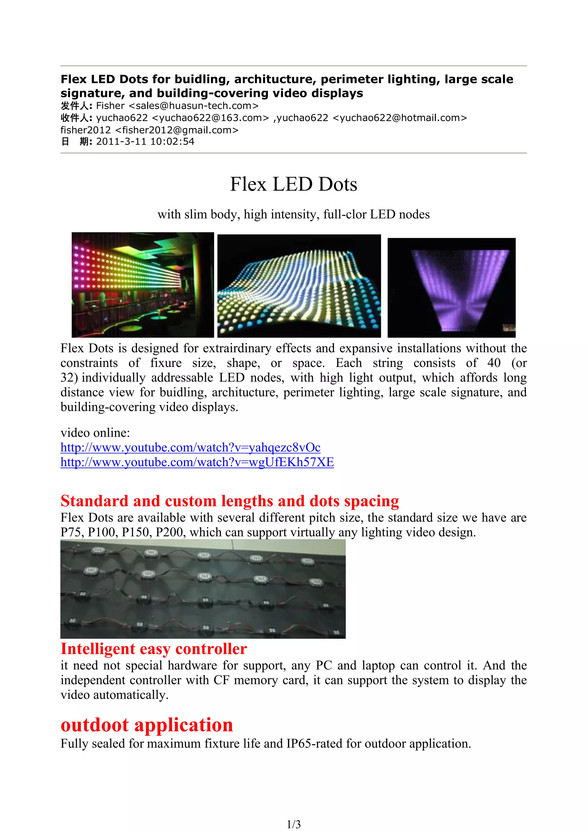 Flex dot, flex screen for building facade lighting | PDF
