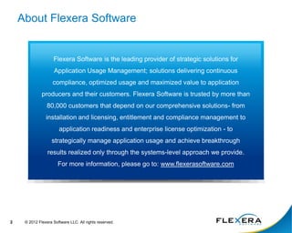 Flexera Software About Us | PPTX | Computer Software and Applications ...
