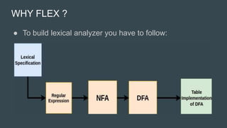 Flex (fast lexical analyzer generator ) | PPTX