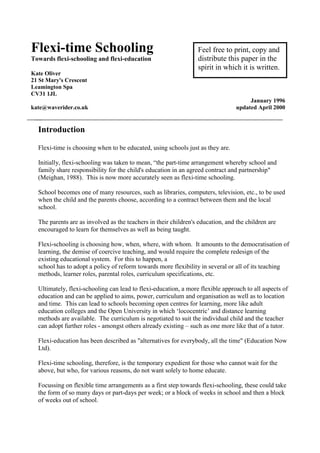 Flexi-time Schooling | PDF