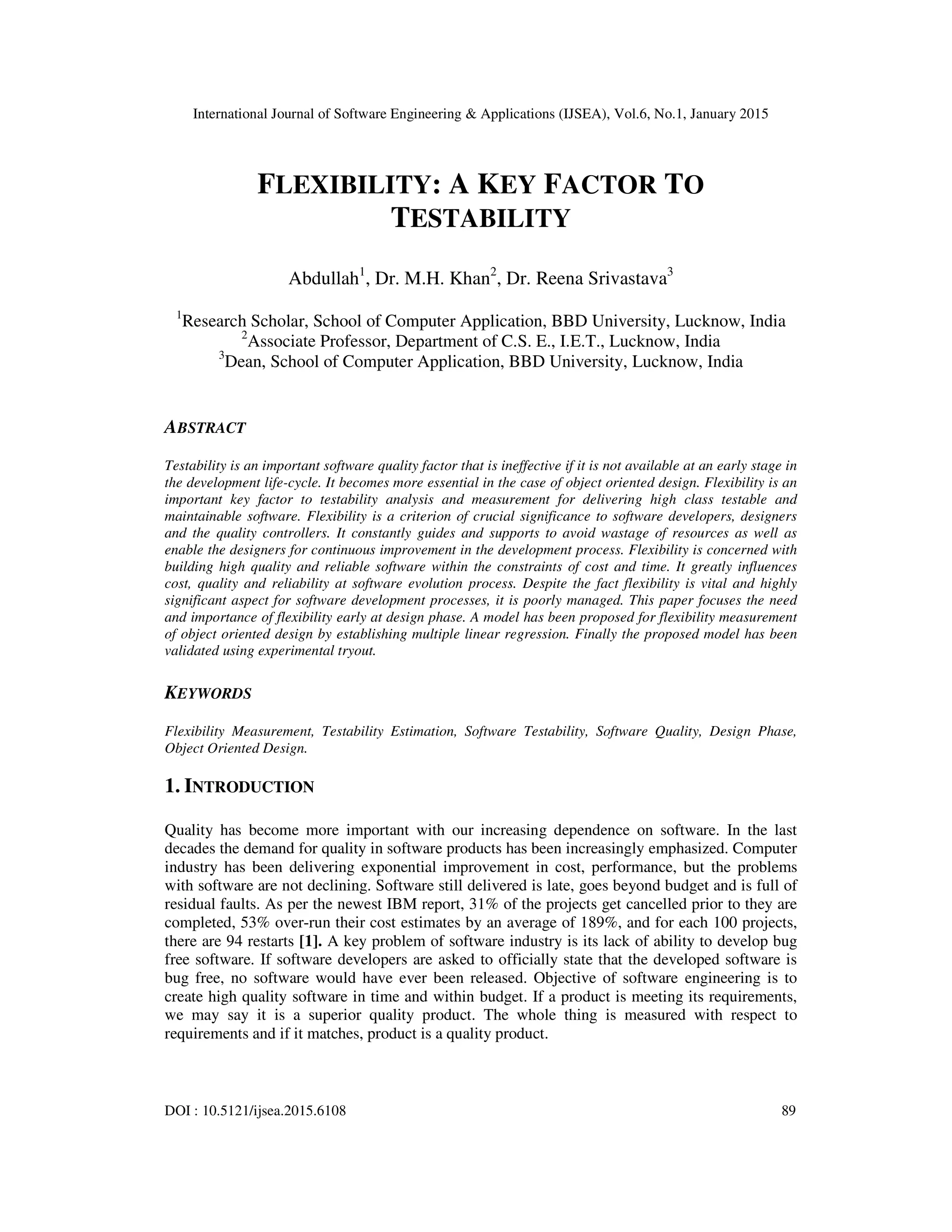Flexibility a key factor to testability | PDF