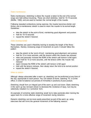 Flexibility and stretching - how to stretch, when to stretch | DOCX ...