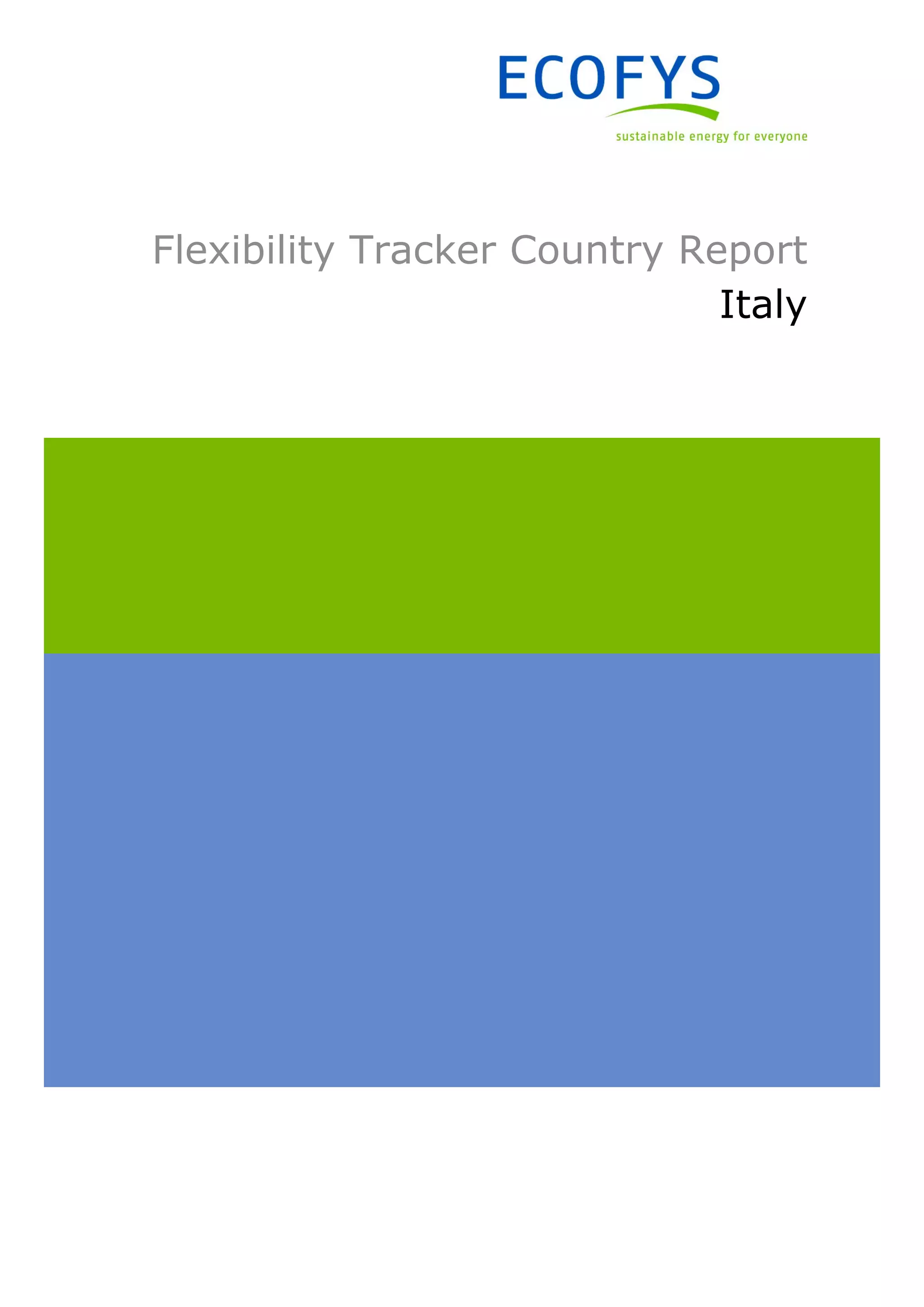 Flexibility Tracker Country Report - Italy | PDF