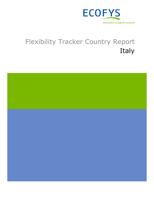 Flexibility Tracker Country Report - Italy | PDF