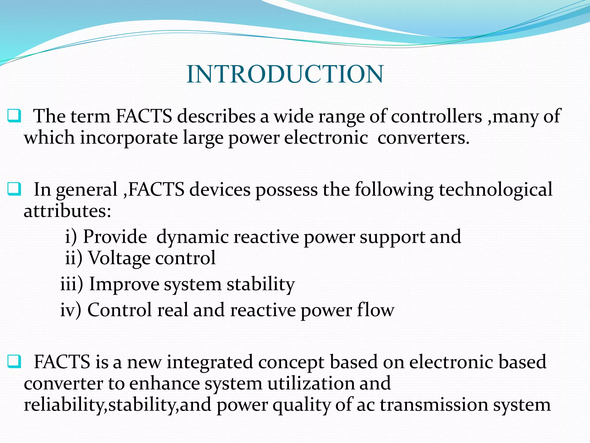 Flexible ac transmission system | PPTX