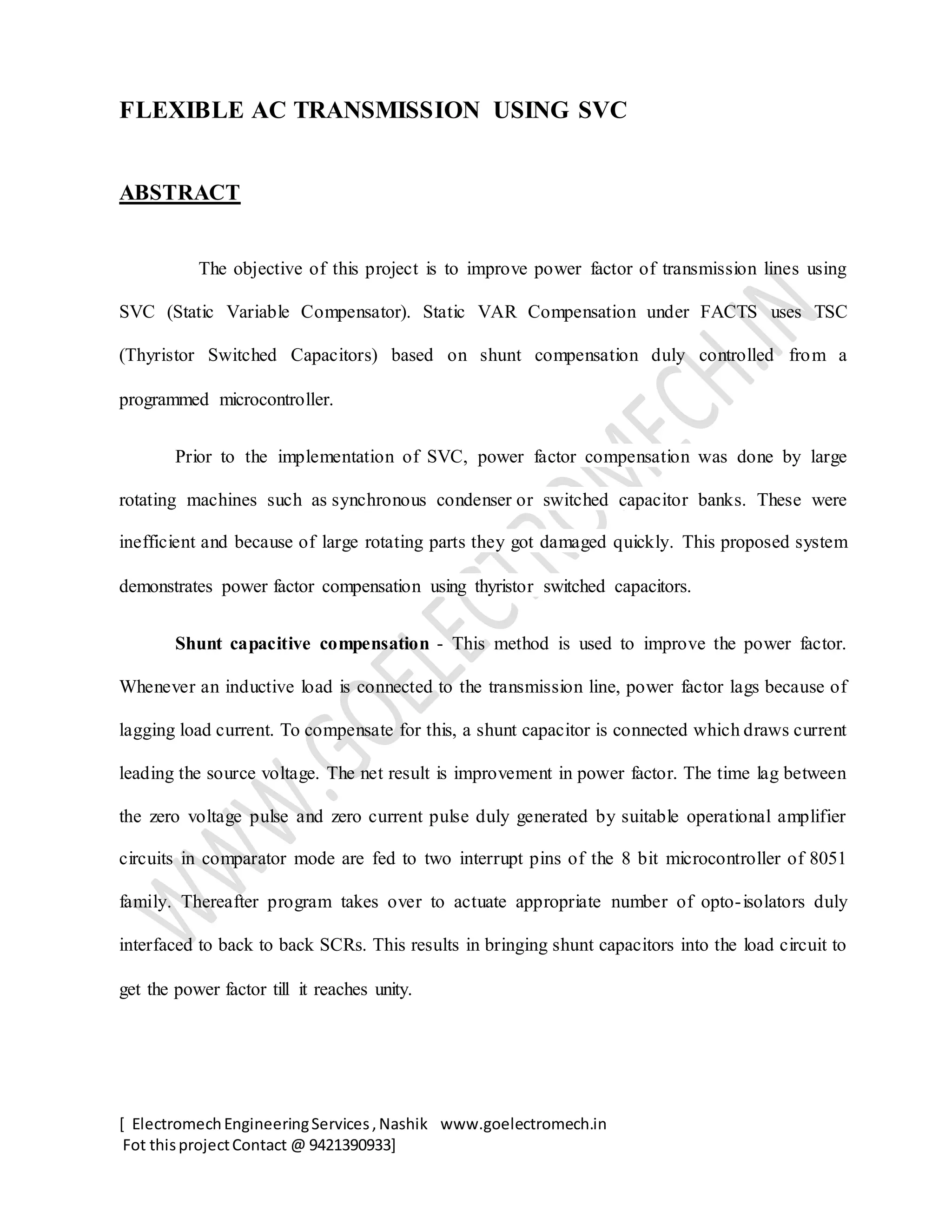 Flexible ac transmission using svc 16000 | DOCX