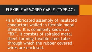 LESSON IN EIM 10 FLEXIBLE ARMORED CABLE TOPIC | PPTX