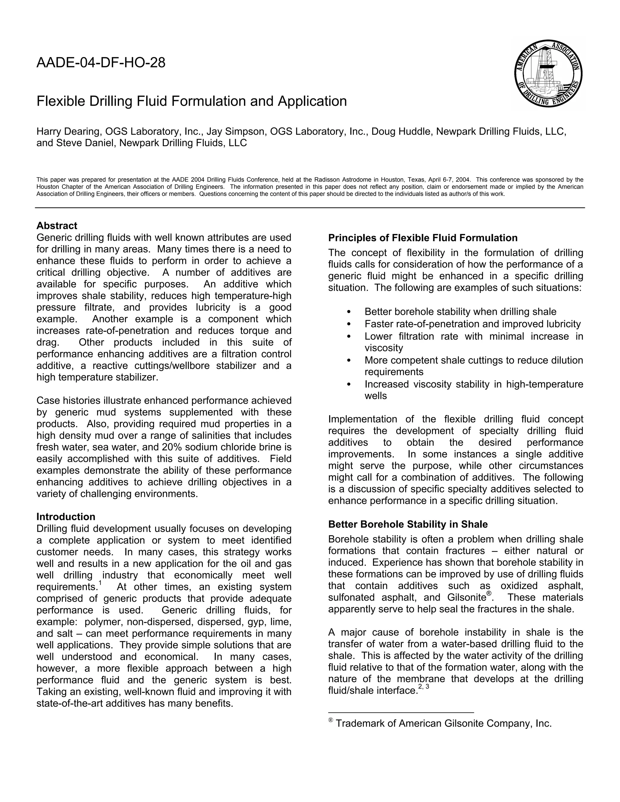 Flexible Drilling Fluid Formulation and Application | PDF