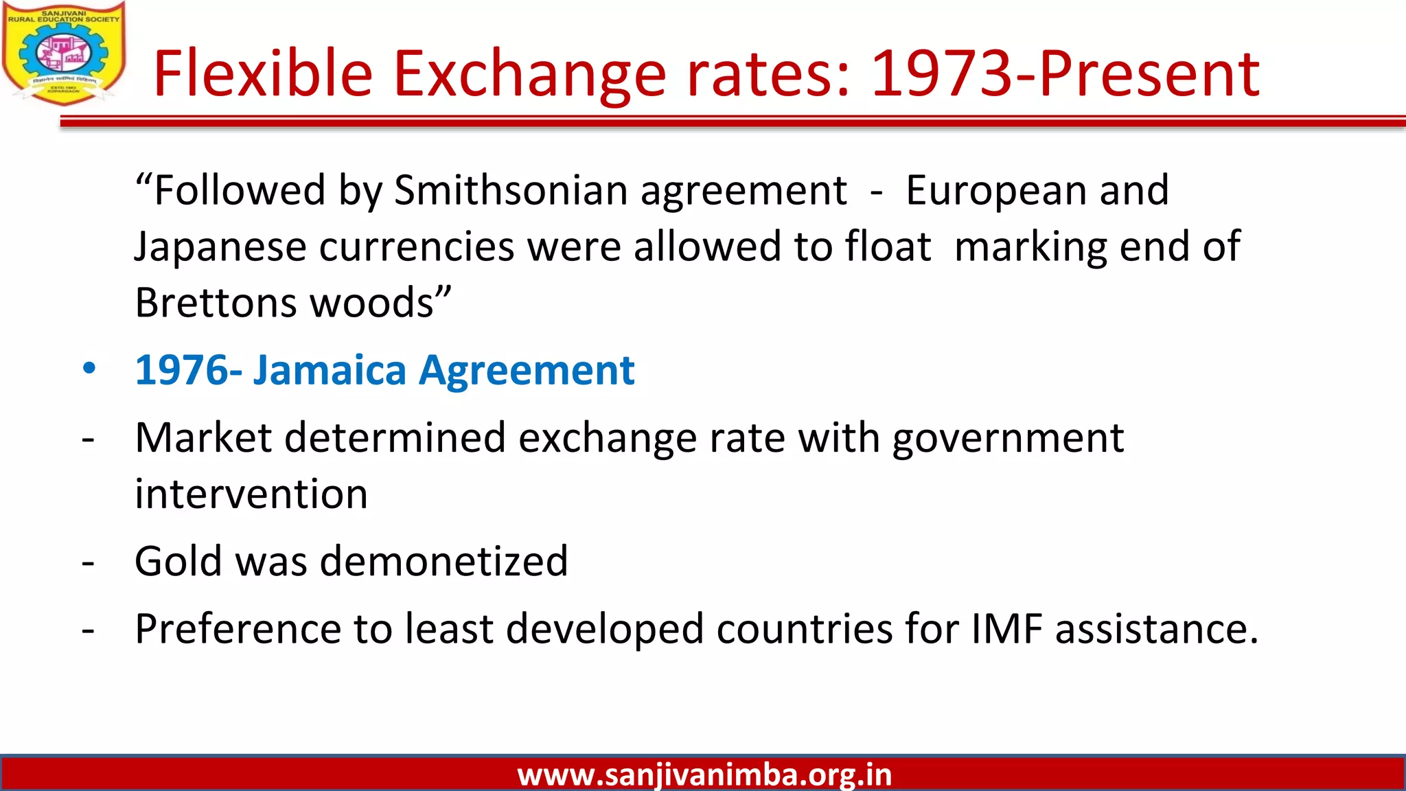 Flexible exchange rate system | PDF