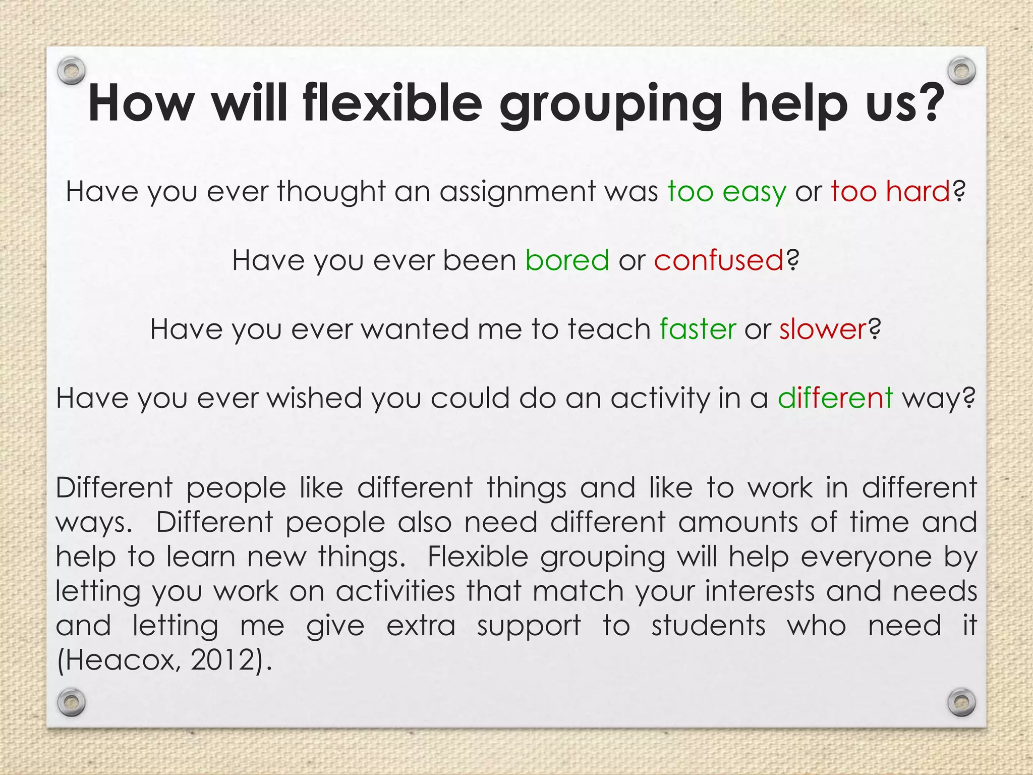 Flexible Grouping | PPTX