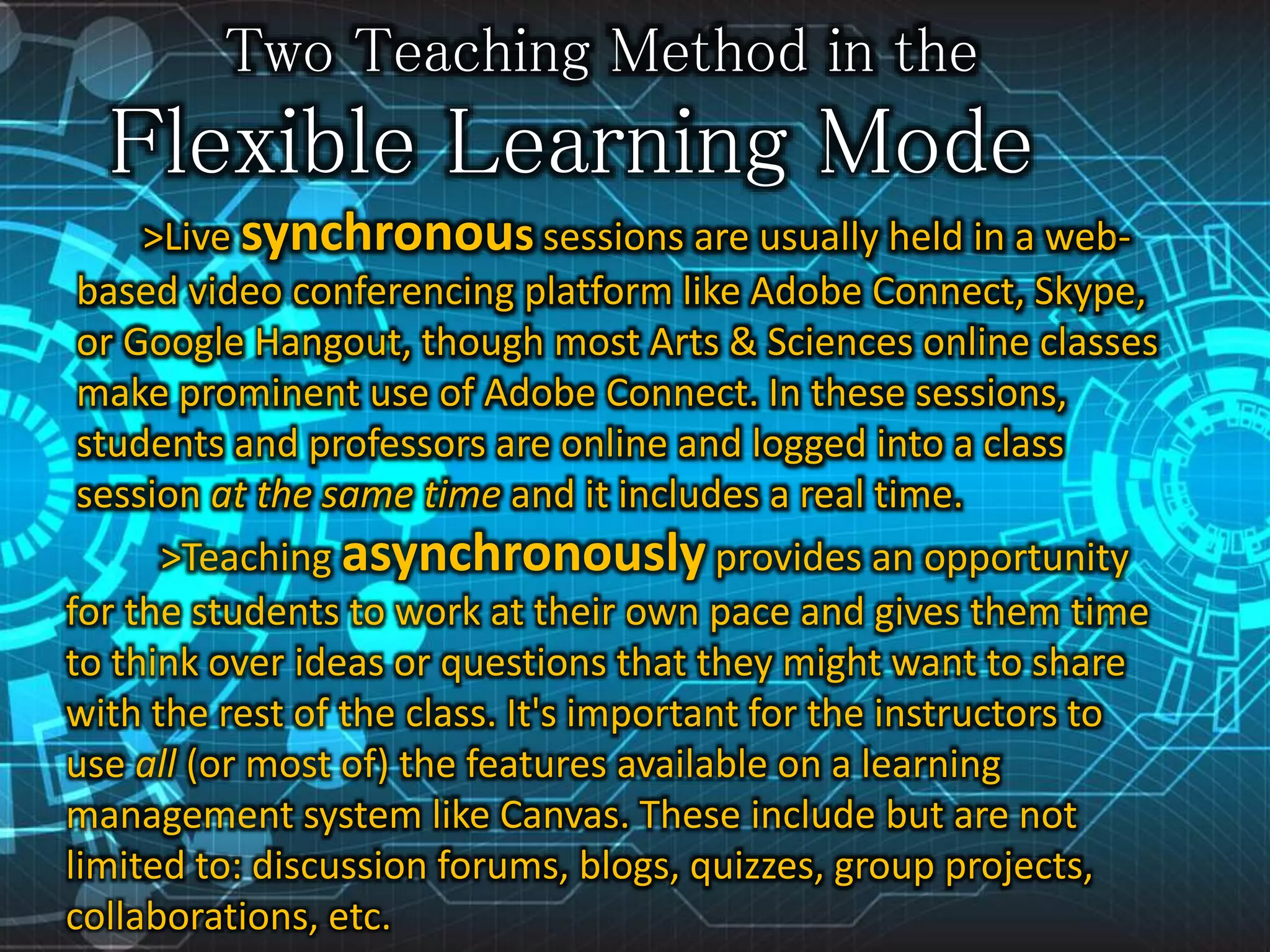 Flexible learning environment | PPT